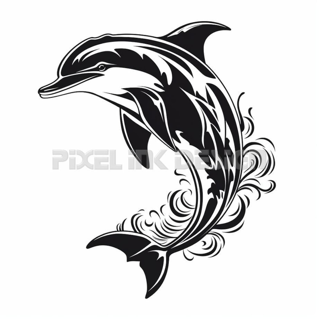 Dolphin Tattoo Design - Download High Resolution Digital Art PNG ...