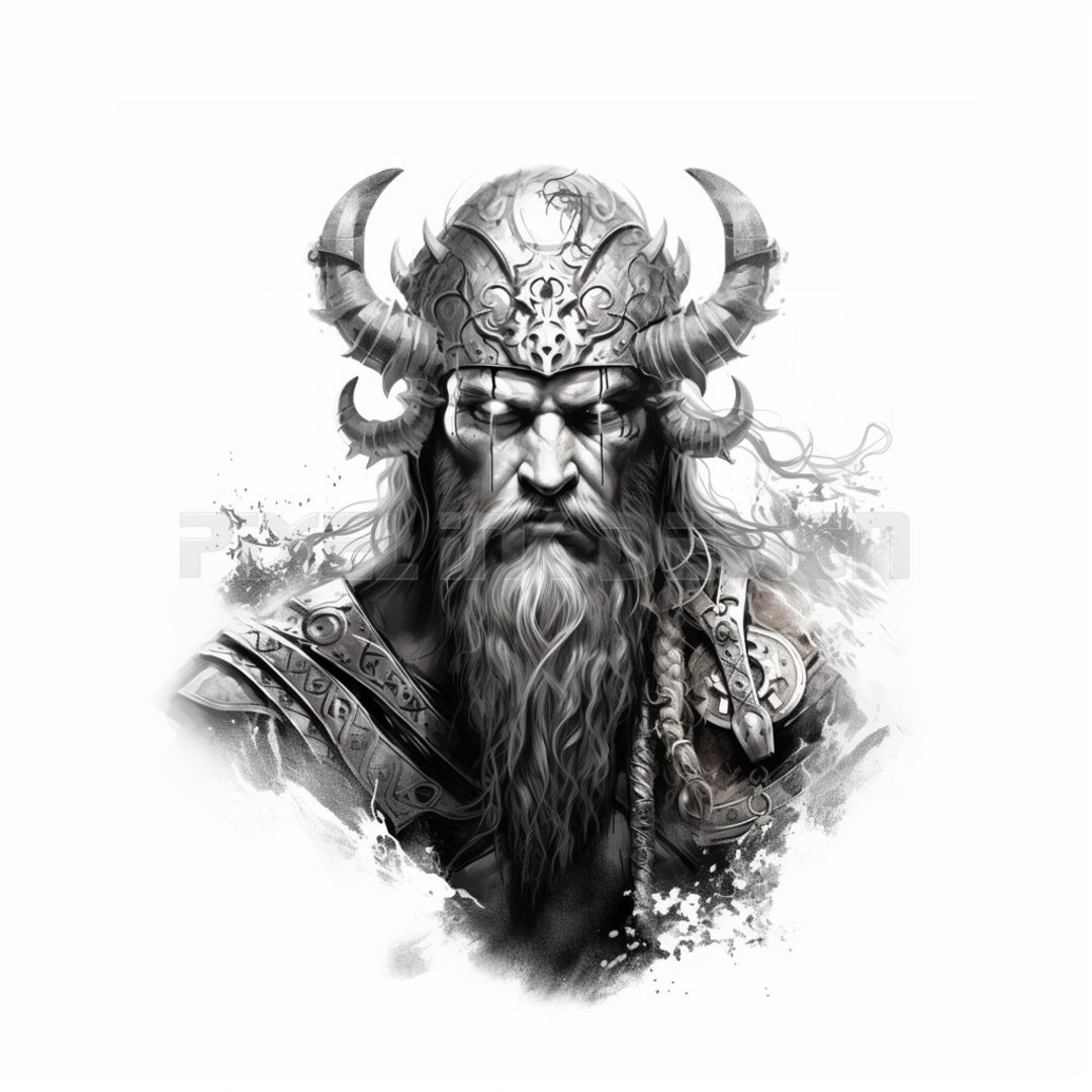 Viking Tattoo Design White Background Download Detailed - Etsy