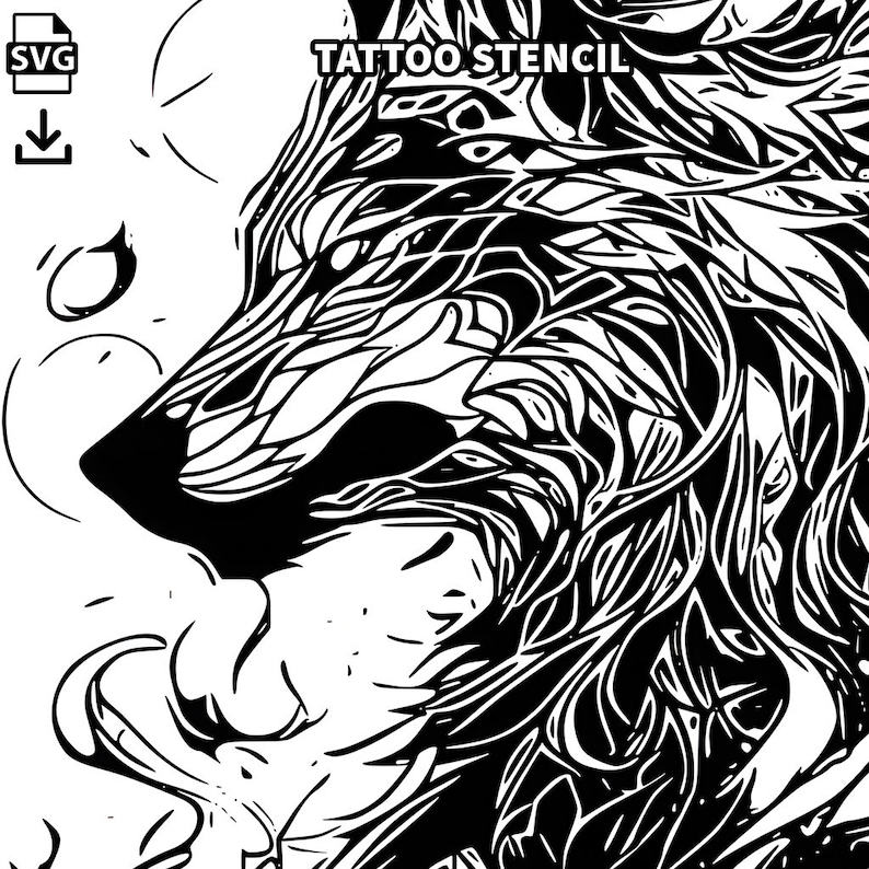 Wolf Tattoo Design Download High Resolution Digital Art PNG Transparent ...
