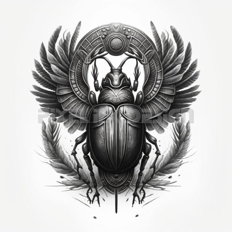 Scarab Beetle Tattoo Design - Download High Resolution Digital Art PNG ...