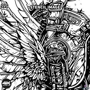 Angel in Helmet Tattoo Design - Download High Resolution Digital Art ...