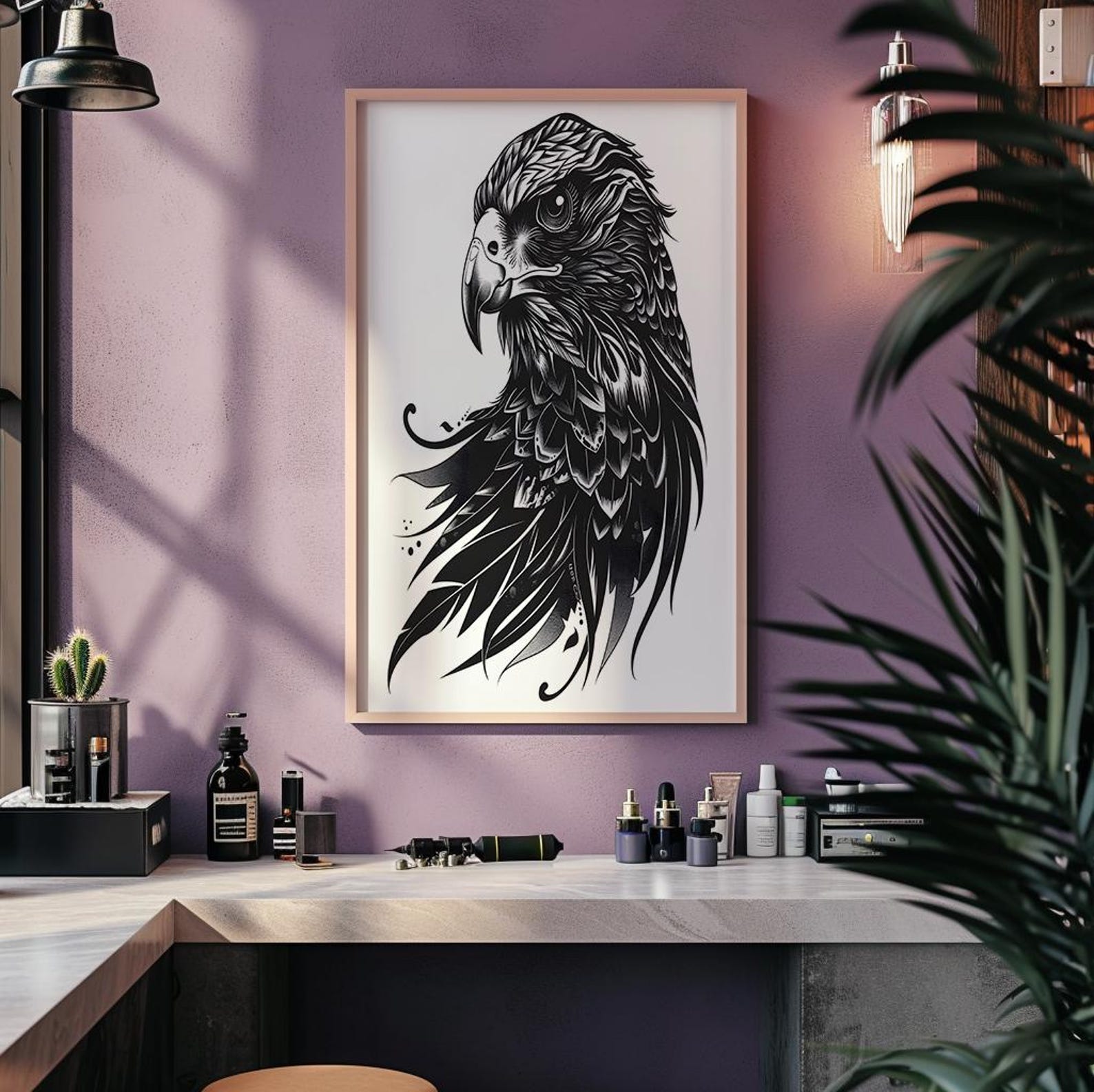 Hawk Tattoo Design - Download High Resolution Digital PNG Art on White ...