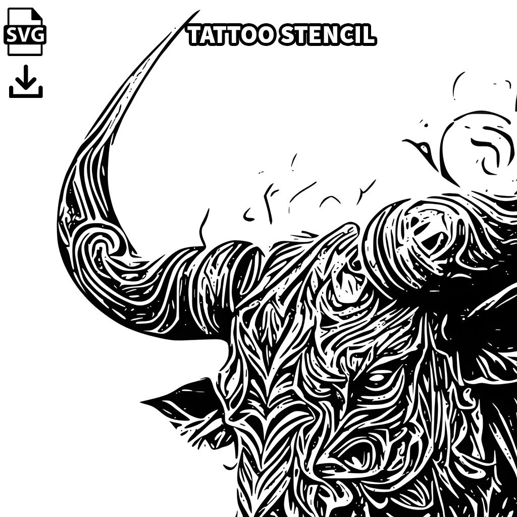 Bull Tattoo Design Download High Resolution Digital Art PNG Transparent ...
