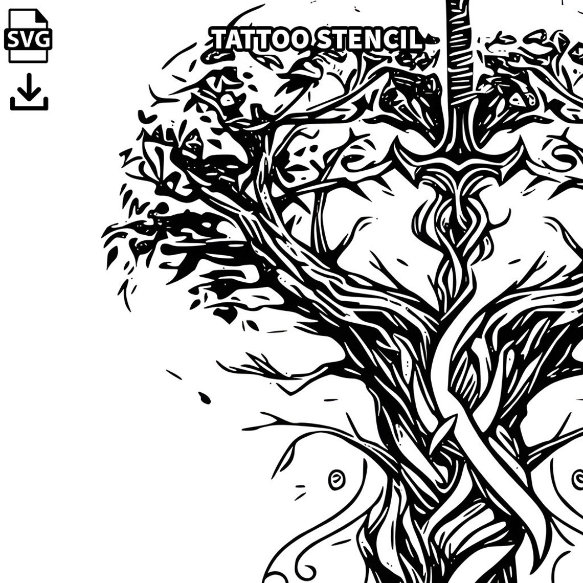Celtic Tree Tattoo Design - Download High Resolution Digital Art PNG Transparent Background ...