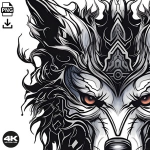 Angry Wolf Ink Style Tattoo Design - Download High Resolution Digital ...