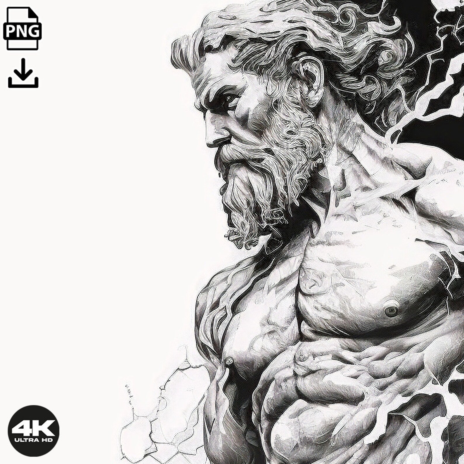 Zeus God of the Sky Tattoo Design - Download High Resolution Digital ...