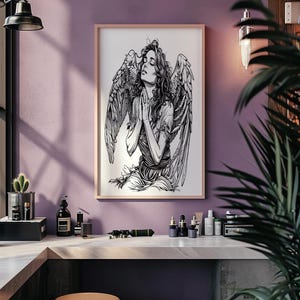 Praying Angel Tattoo Design - Download High Resolution Digital Art PNG ...
