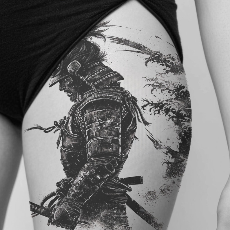 Samurai Warrior Tattoo Design Download High Resolution Digital Art Png