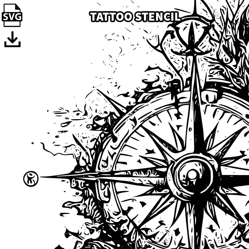 Compass Tattoo Design - Download High Resolution Digital Art PNG ...