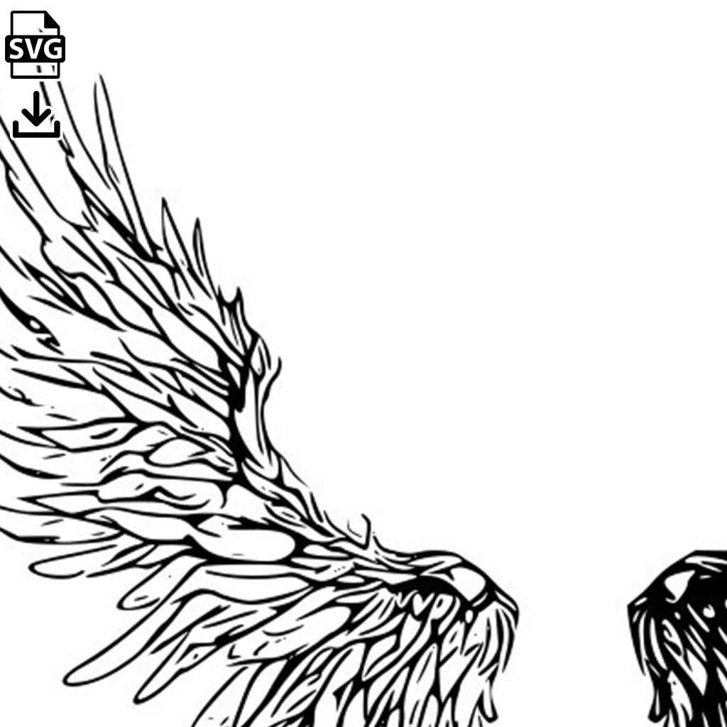 Angel and the Devil Wings Tattoo Design Download High Resolution ...