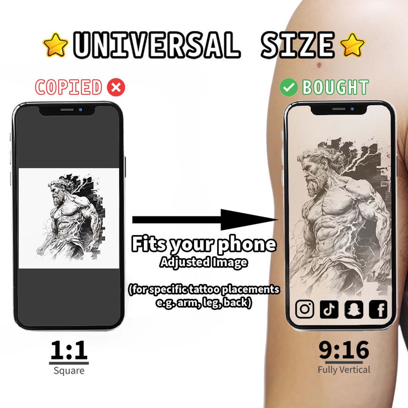 Zeus God of the Sky Tattoo Design - Download High Resolution Digital ...