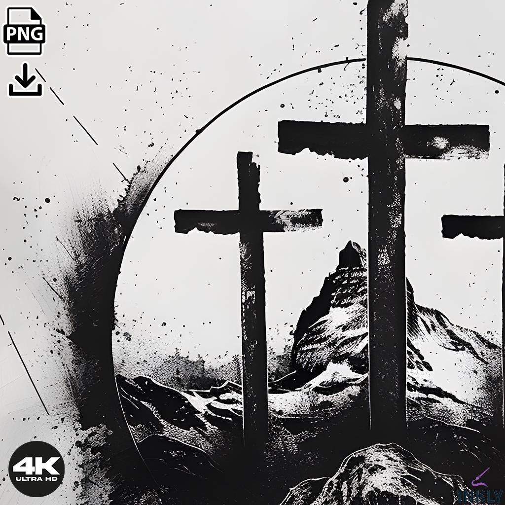 Three Crosses on Calvary Tattoo Design - Download High Resolution ...