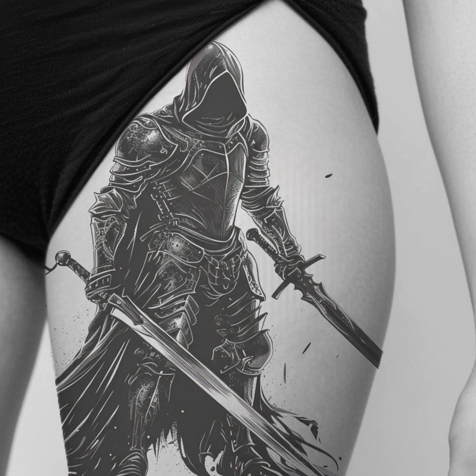 Hooded Knight Tattoo Design Download High Resolution Digital Art PNG ...