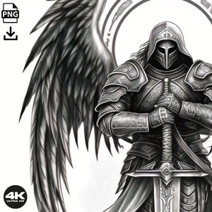 Angel Knight Tattoo Design - Download High Resolution Digital Art PNG ...