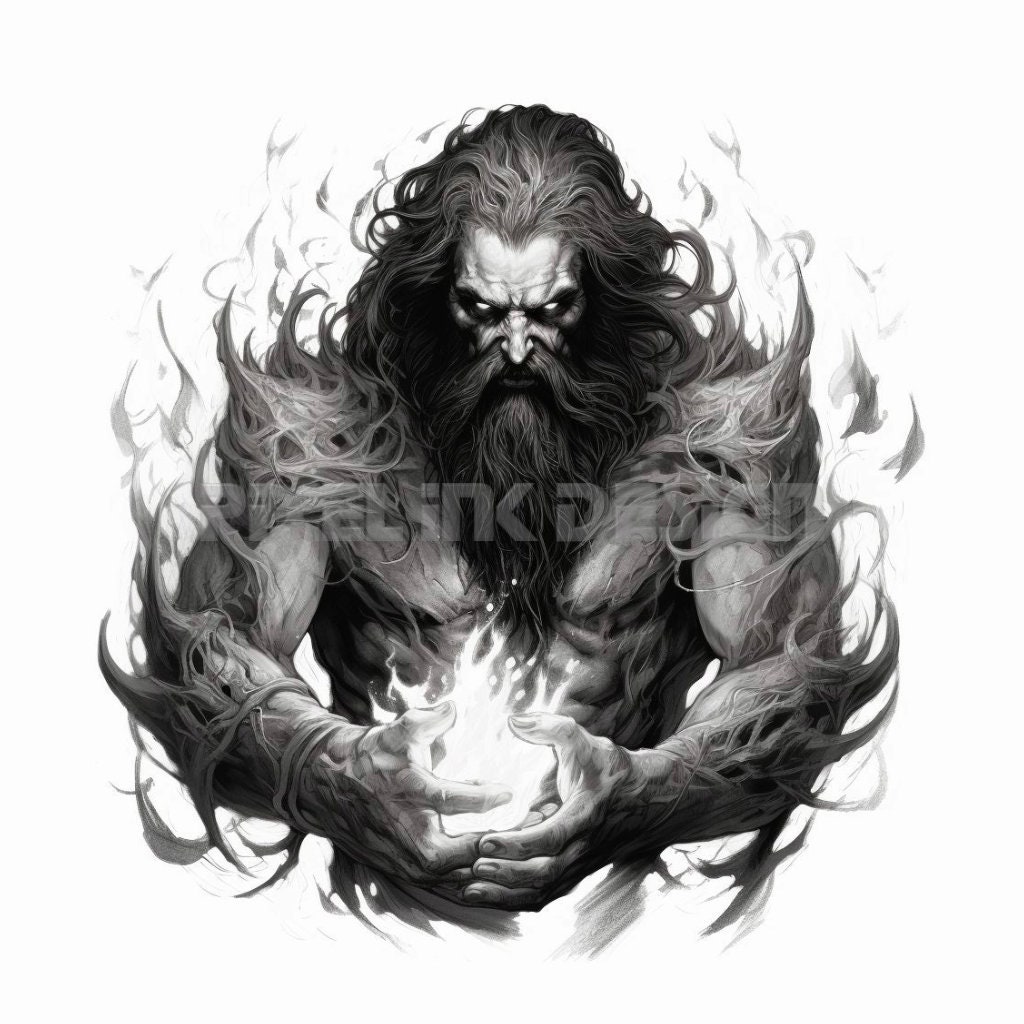 Prometheus Tattoo Design Detailed High Resolution Digital Art on White ...