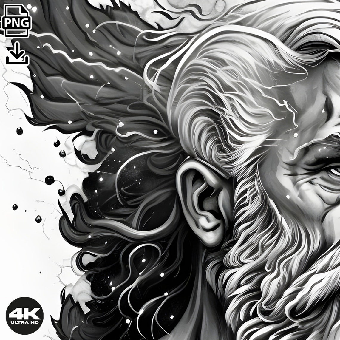 Majestic Zeus Tattoo Design Download High Resolution Digital Art PNG ...