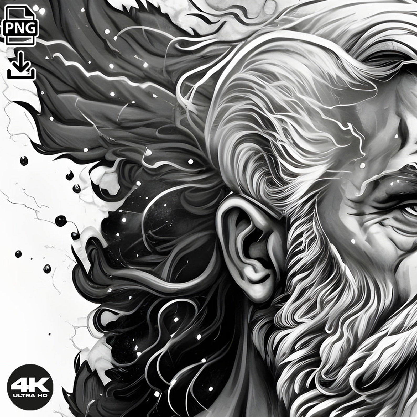 Majestic Zeus Tattoo Design Download High Resolution Digital Art PNG ...