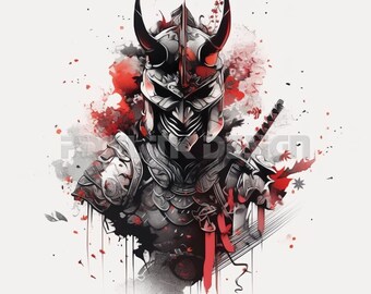 Samurai Tattoo Design White Background PNG File Download High ...