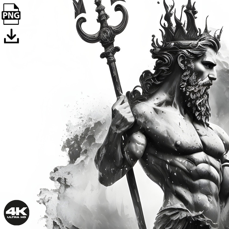 Poseidon Tattoo Design Download High Resolution Digital Art PNG ...