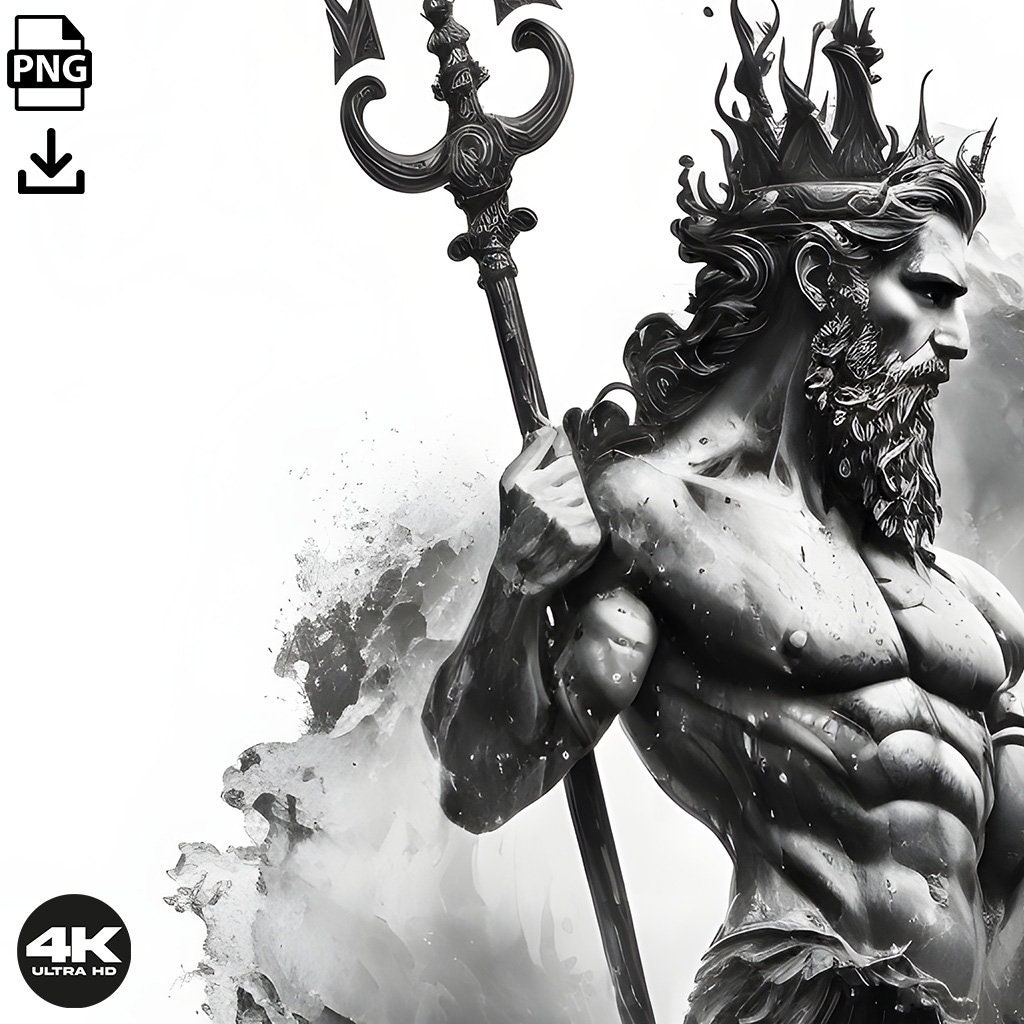 Poseidon Tattoo Design - Download High Resolution Digital Art PNG ...