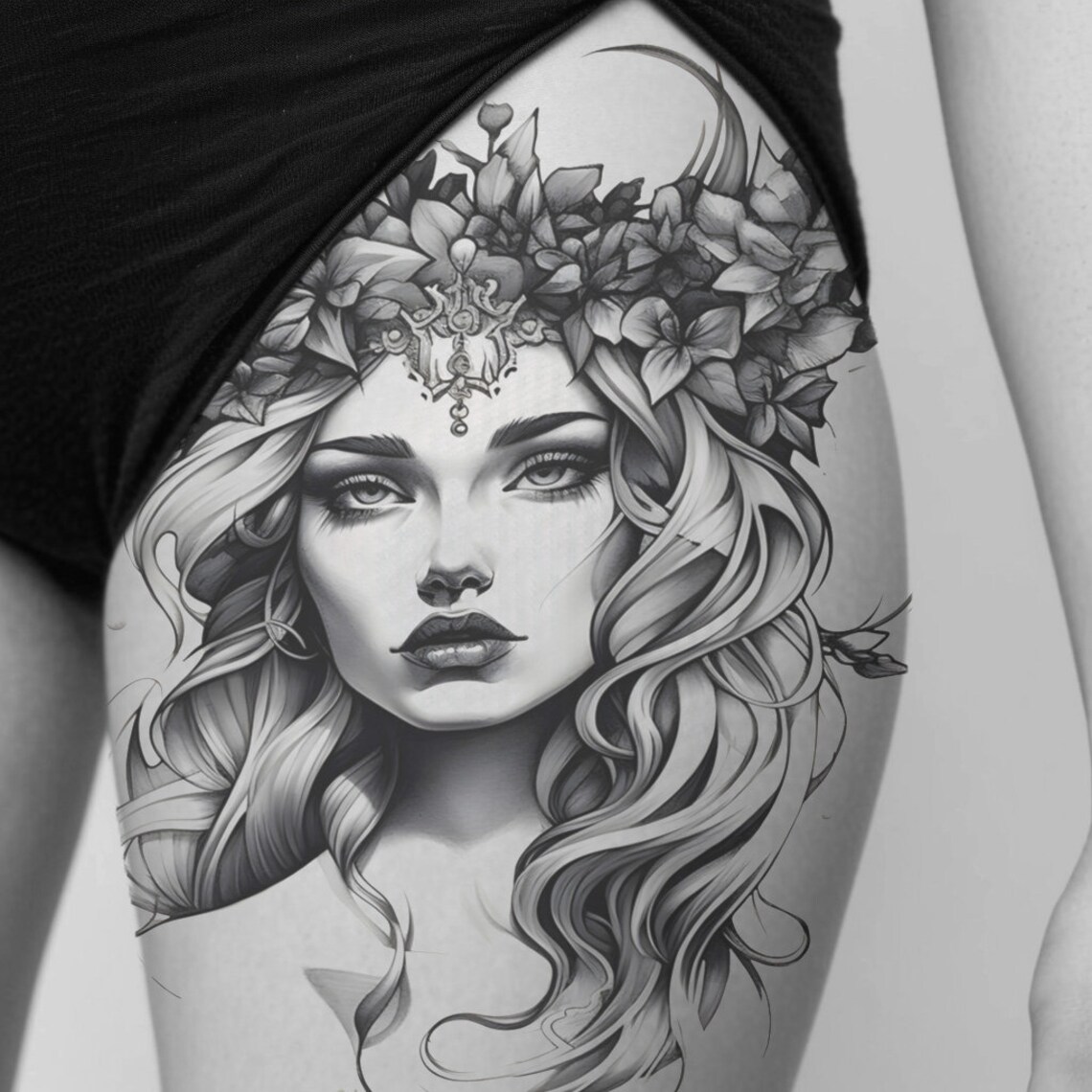 Aphrodite Goddess of Love and Beauty Tattoo - White Background ...