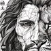 Lion Jesus Tattoo Design: High-resolution PNG, SVG Stencil (digital ...