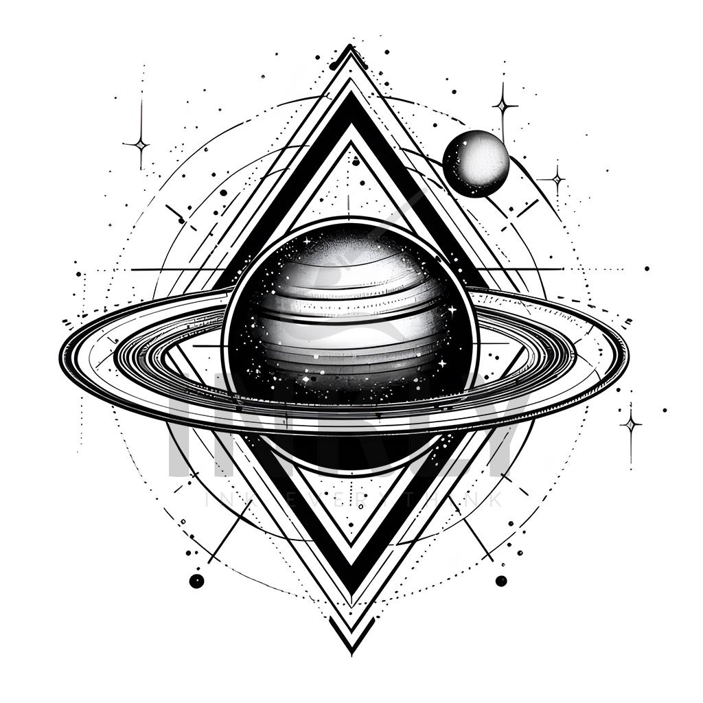 Saturn Planet Tatovering