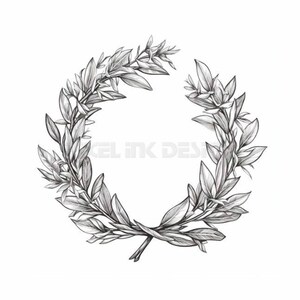 Roman Laurel Tattoo Design 4K High Resolution PNG, Instant Download for ...