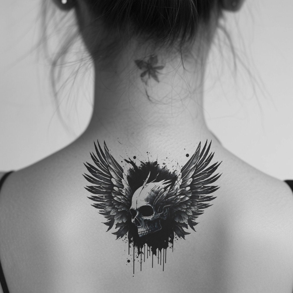 Scull With Wings Tattoo Design Download High Resolution Digital Art PNG ...