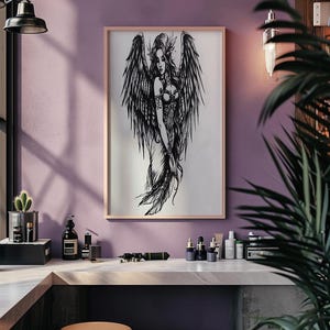 Beautiful Angel Tattoo Design - Transparent Background - Download ...