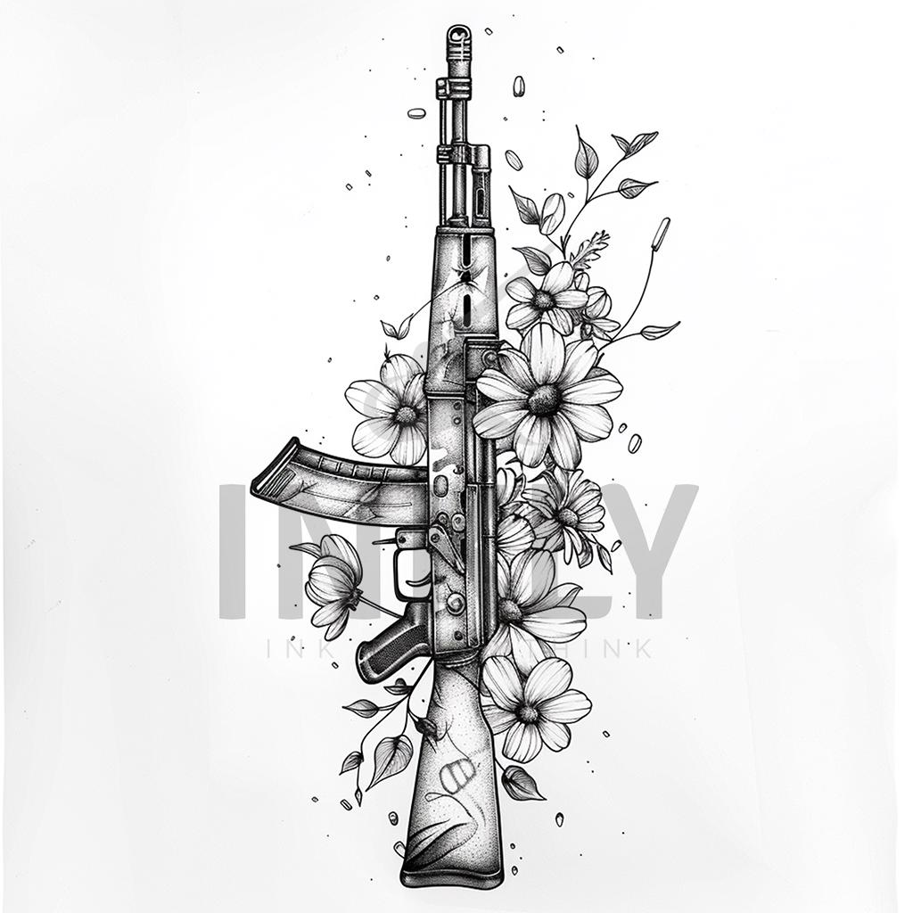 Ak 47 Gun Tattoo Designs