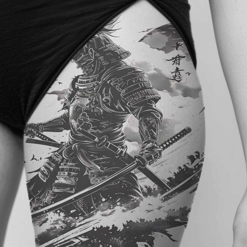 Samurai Warrior Tattoo Design Download High Resolution Digital Art PNG ...