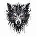 Angry Wolf Ink Style Tattoo Design Detailed High Resolution Digital Art ...