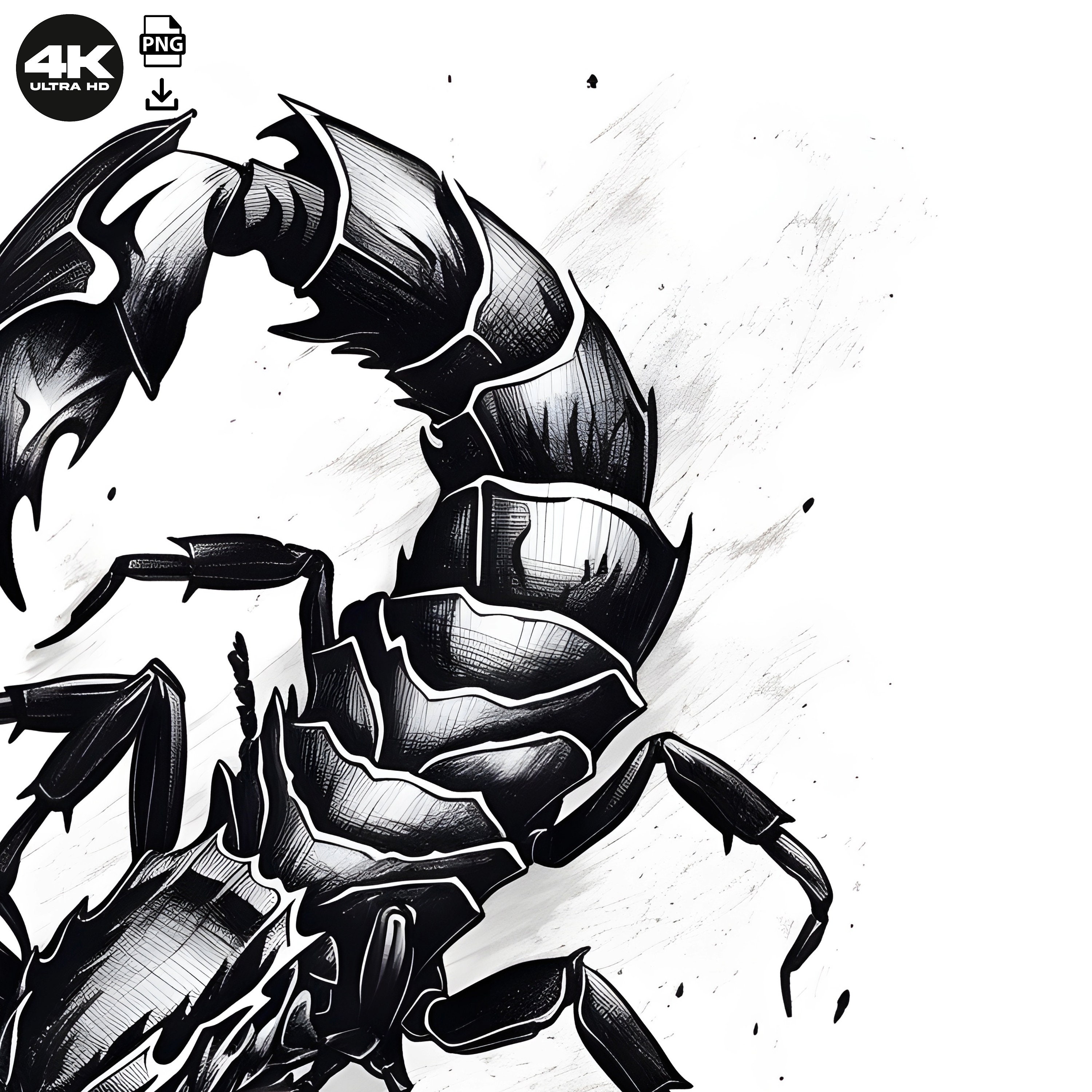 Scorpion Tattoo Design Detailed High Resolution Digital Art on White ...