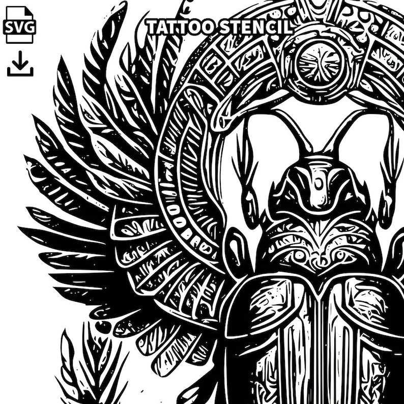 Scarab Beetle Tattoo Design Download High Resolution Digital Art PNG ...