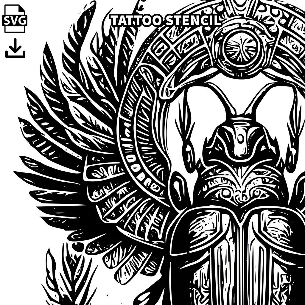 Scarab Beetle Tattoo Design - Download High Resolution Digital Art PNG ...