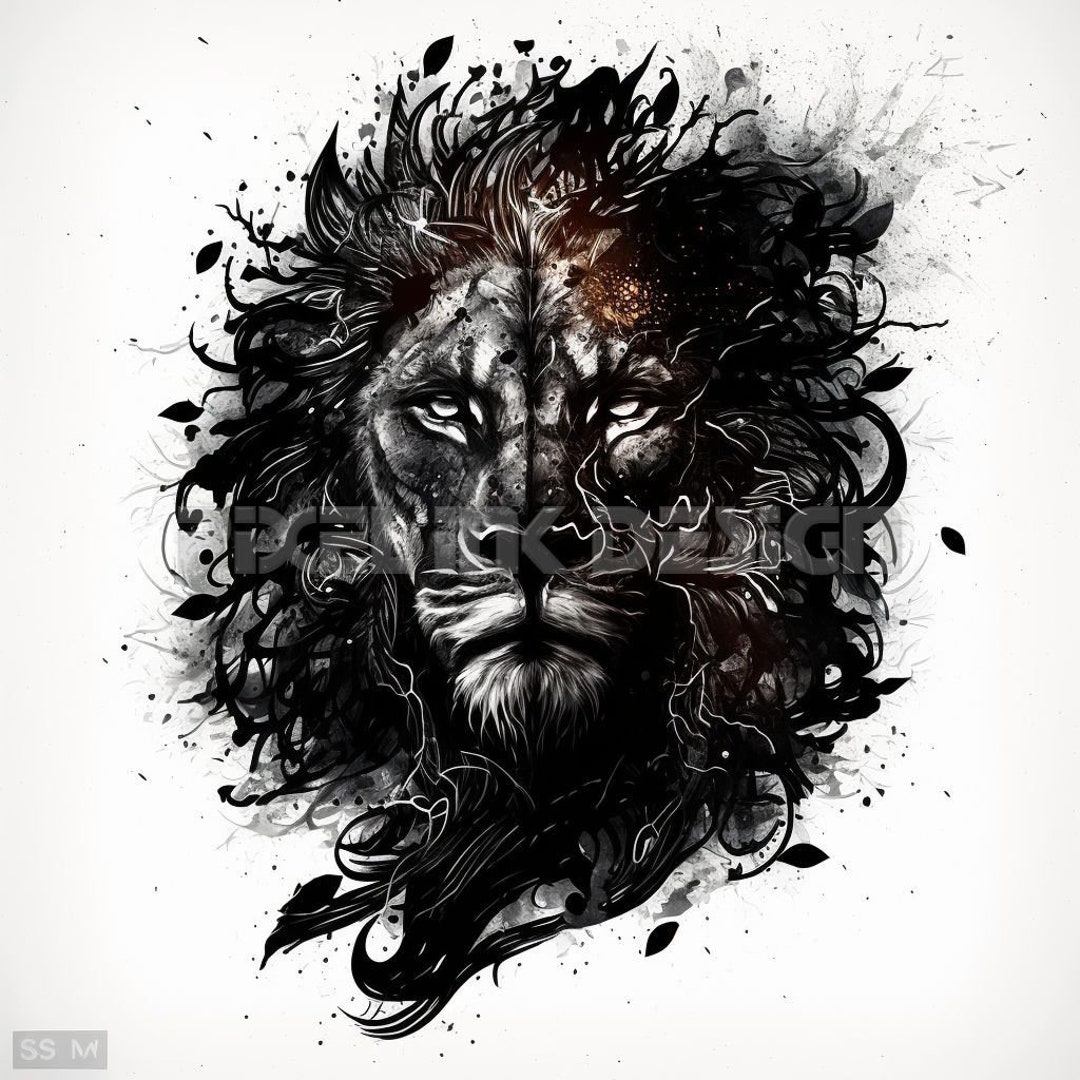 Dark Lion Tattoo Design - Download High Resolution Digital Art PNG ...