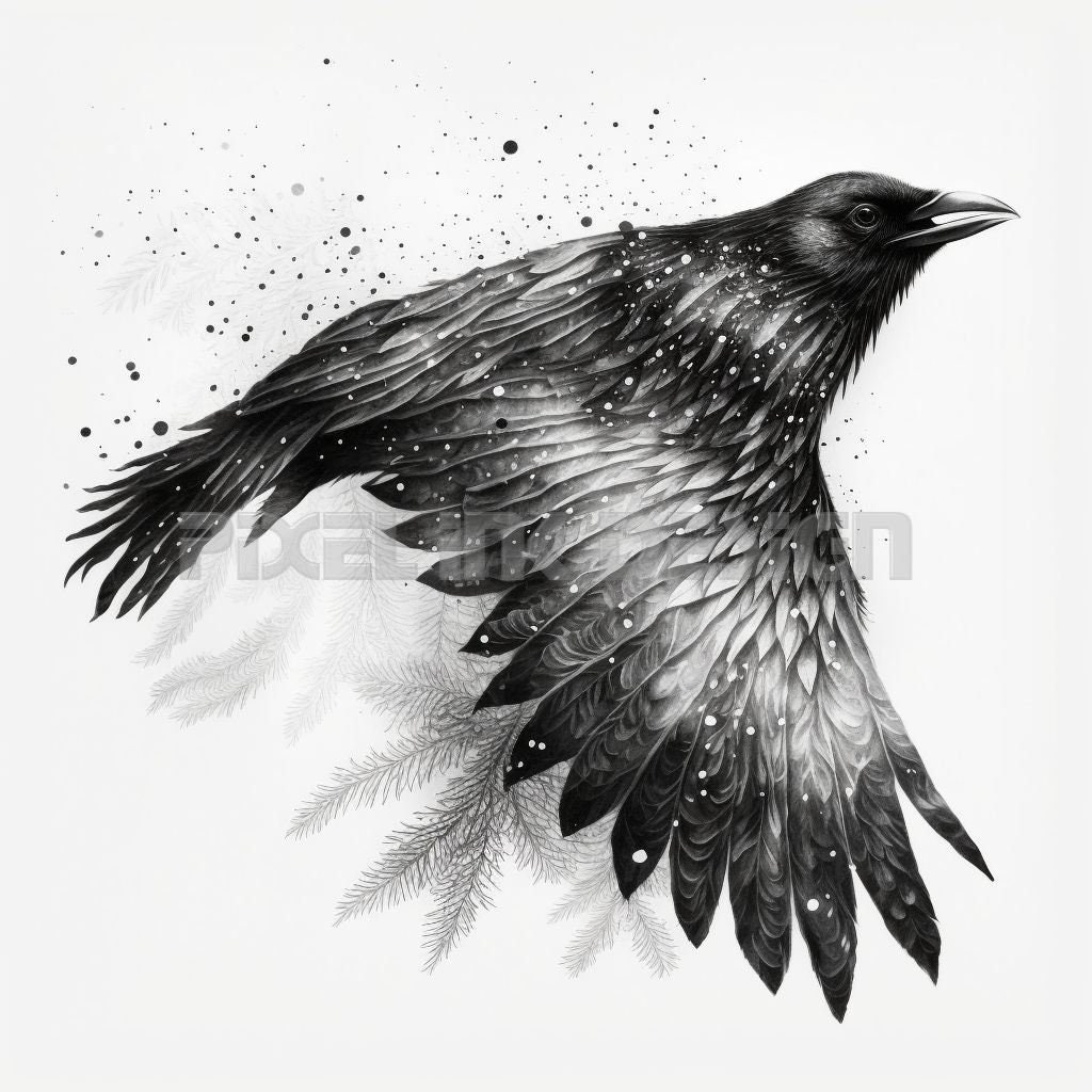 Raven Tattoo Design Download High Resolution Digital Art PNG ...