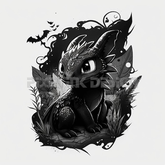Small toothless dragon tattoo - Bronctattooaus.com