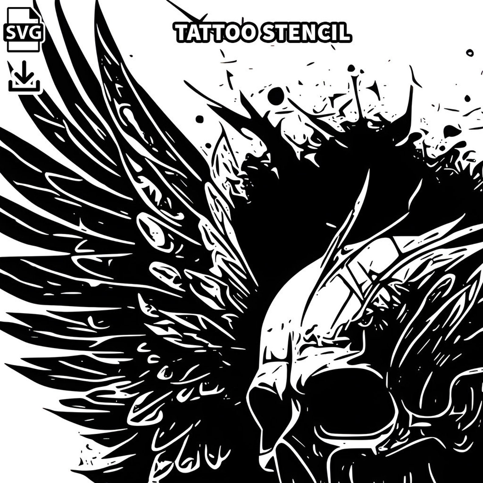 Scull With Wings Tattoo Design Download High Resolution Digital Art PNG ...