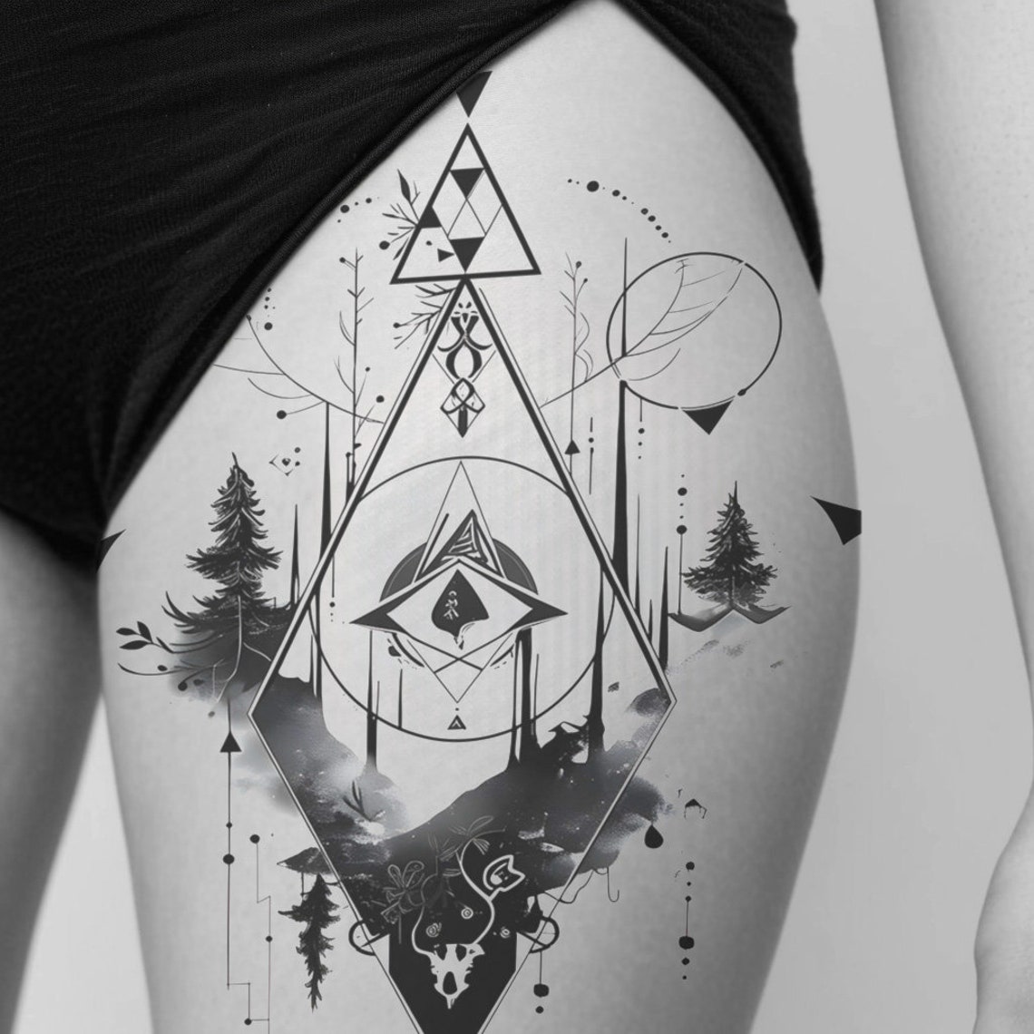 Geometric Tattoo Design - Download High Resolution Digital Art PNG ...