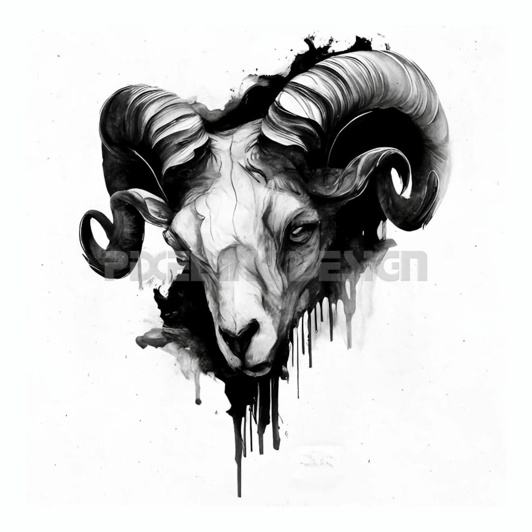 Goat Tattoo Design - Download High Resolution Digital Art PNG ...