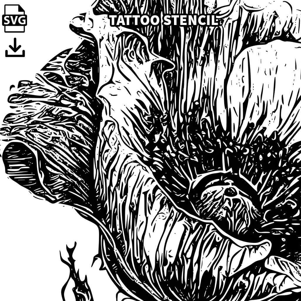 Poppy Flower Tattoo Design: High-resolution Digital Art (PNG, SVG) - Etsy