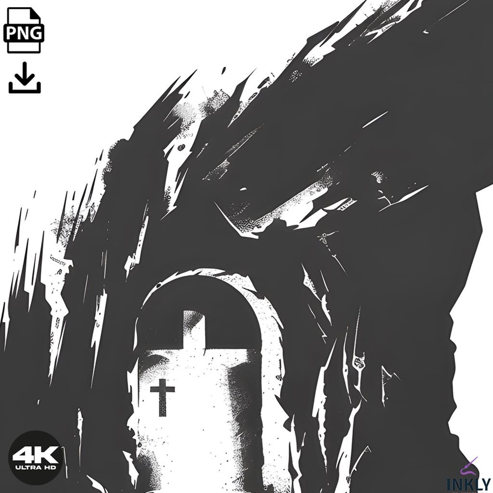 Empty Tomb Tattoo Design - Download High Resolution Digital Art PNG ...