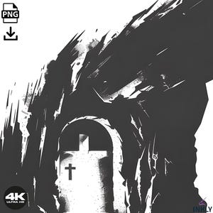 Empty Tomb Tattoo Design - Download High Resolution Digital Art PNG ...