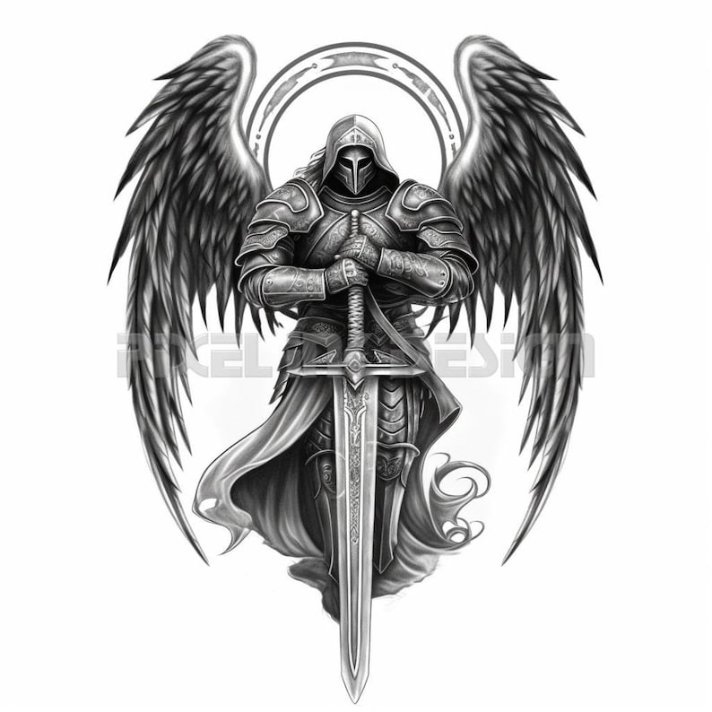 Angel Knight Tattoo Design Download High Resolution Digital Art PNG ...