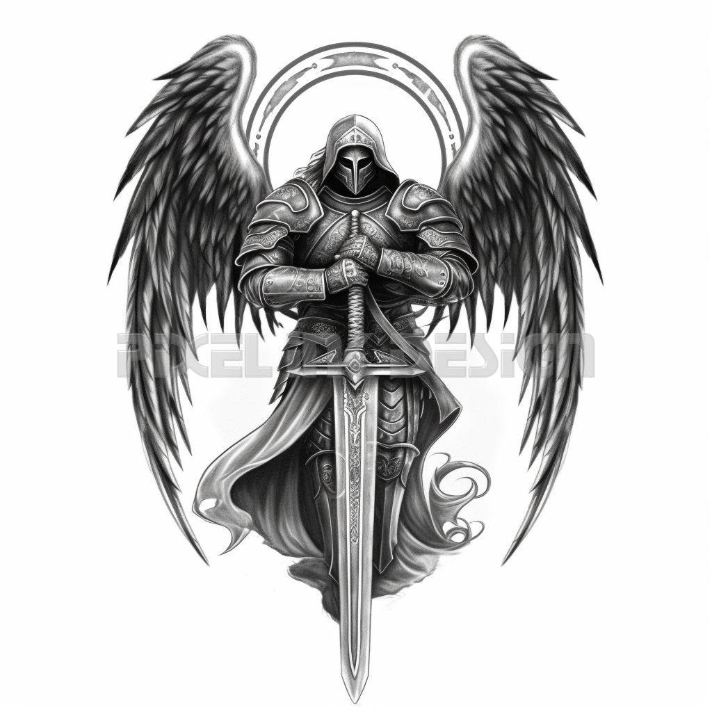 Angel Knight Tattoo Design Download High Resolution Digital Art PNG ...