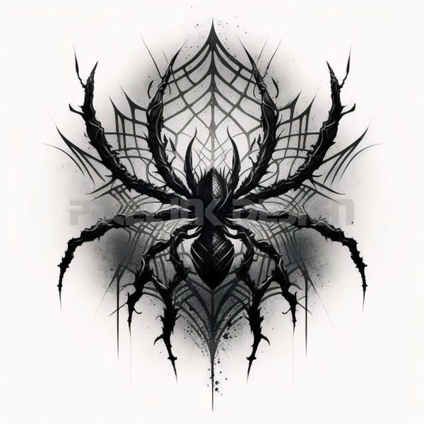 Spider Tattoo Stencil - Etsy