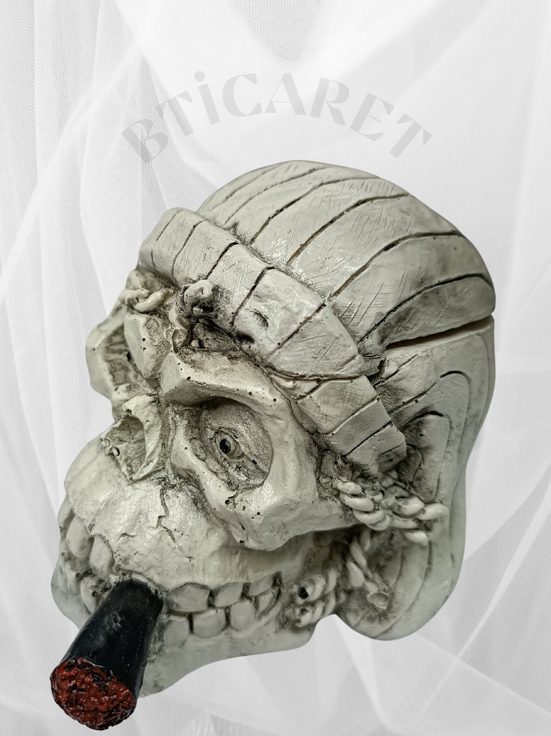 Skull Cigarette Ashtray, Outdoor Ash Dish, Human Skull, Gothic Decor ...