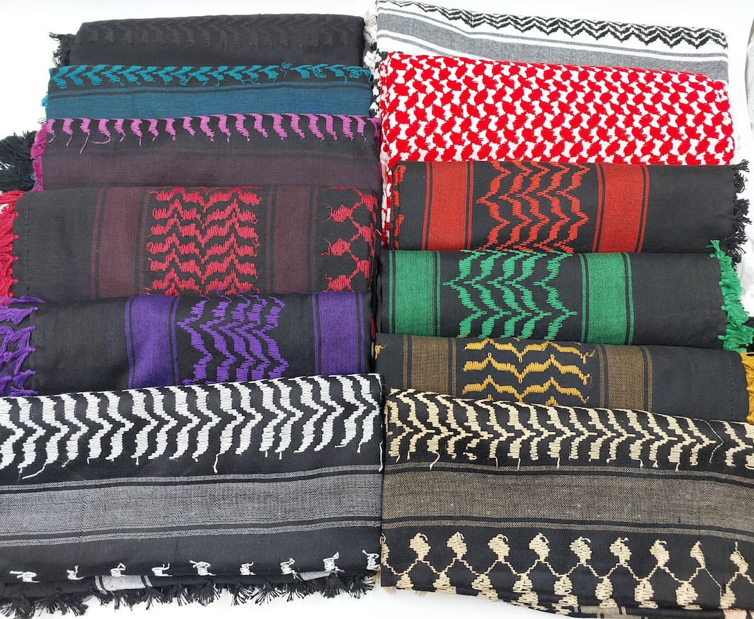 Palestine Keffiyeh Kufiya Scarf (125x125- Free Palestinian Traditional ...